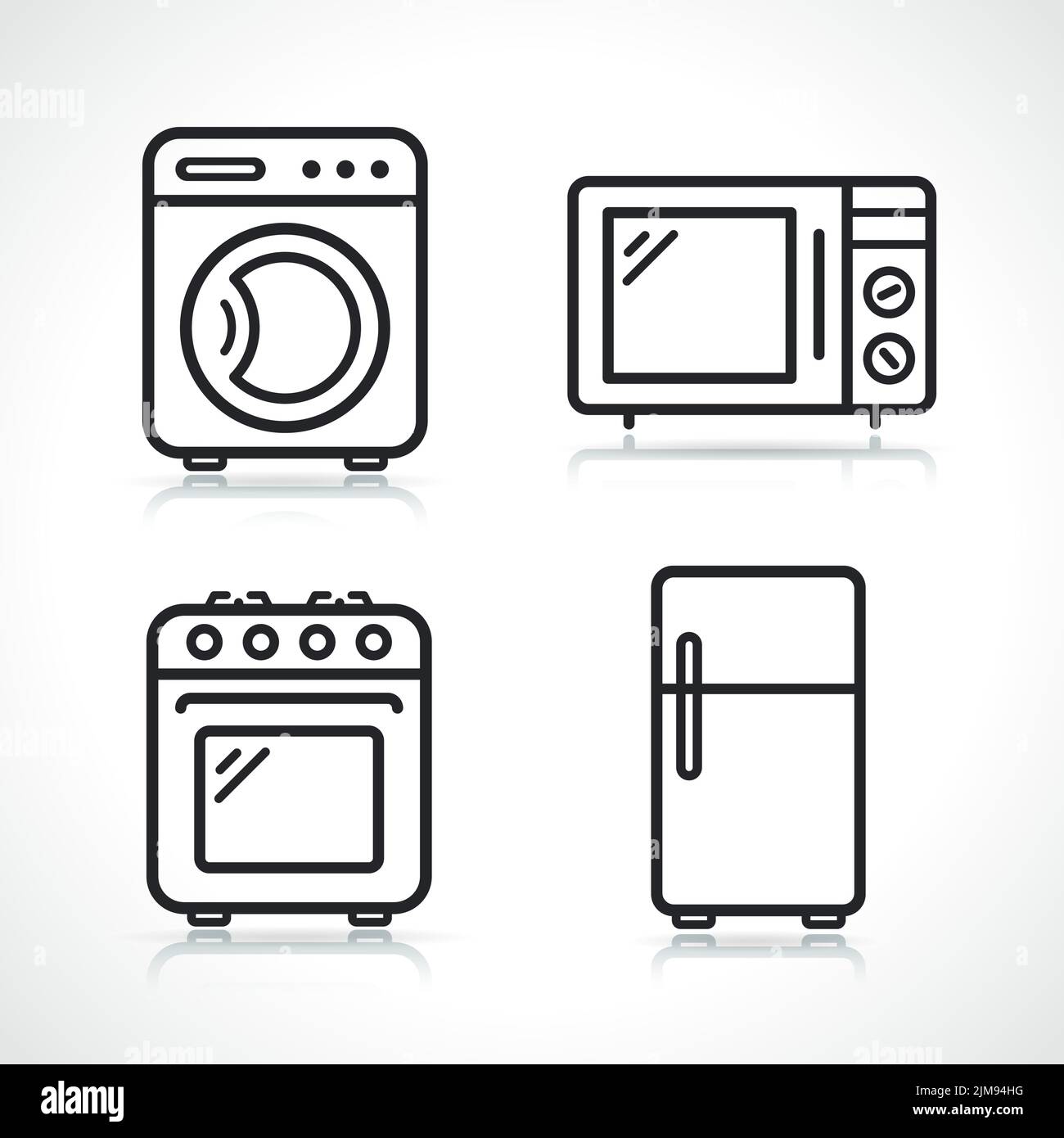 home appliance line icons black and white Stock Vector Image & Art - Alamy