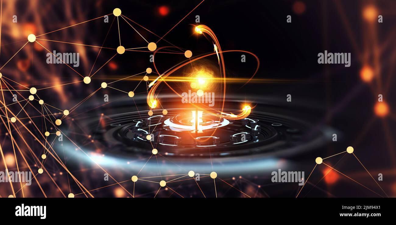 Nanotechnology, Molecule model image . Mixed media Stock Photo - Alamy