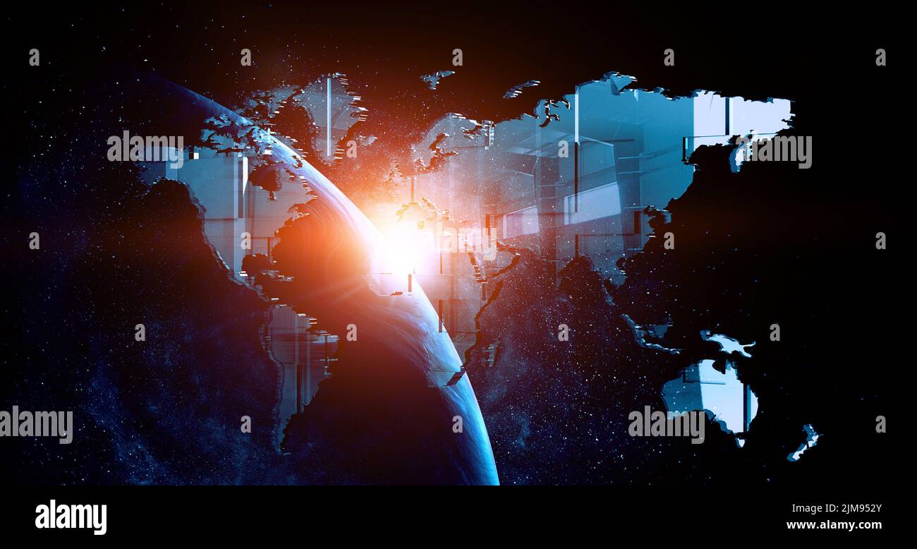 Global technologies concept. Elements of the image furnished by NASA ...