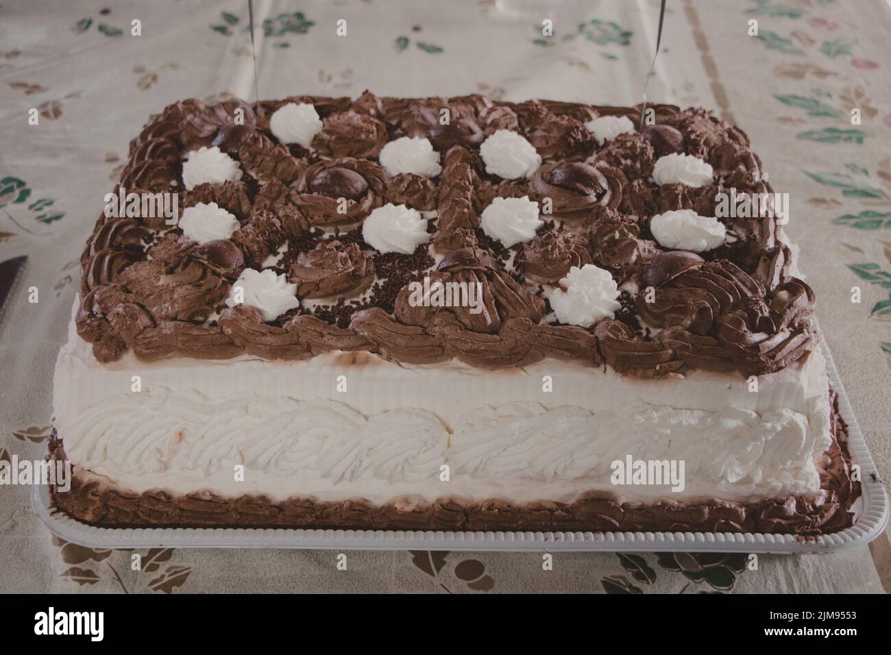 close up rectangular birthday cake Stock Photo - Alamy