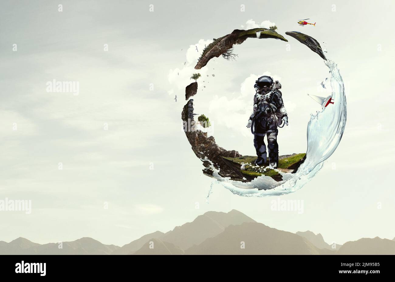 Astronaut and space exploration theme Stock Photo - Alamy