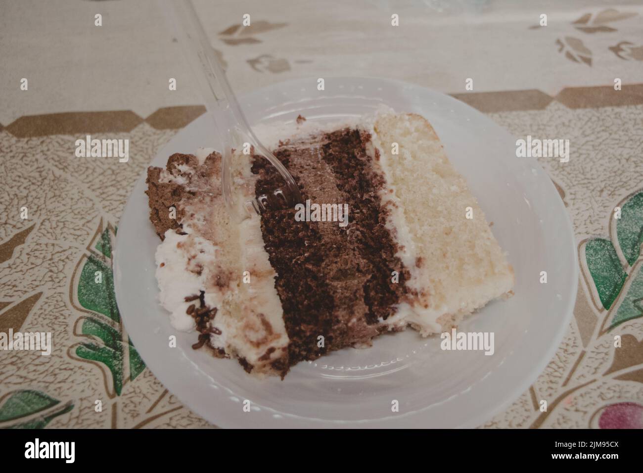 Birthday cake slice chocolate hi-res stock photography and images - Alamy