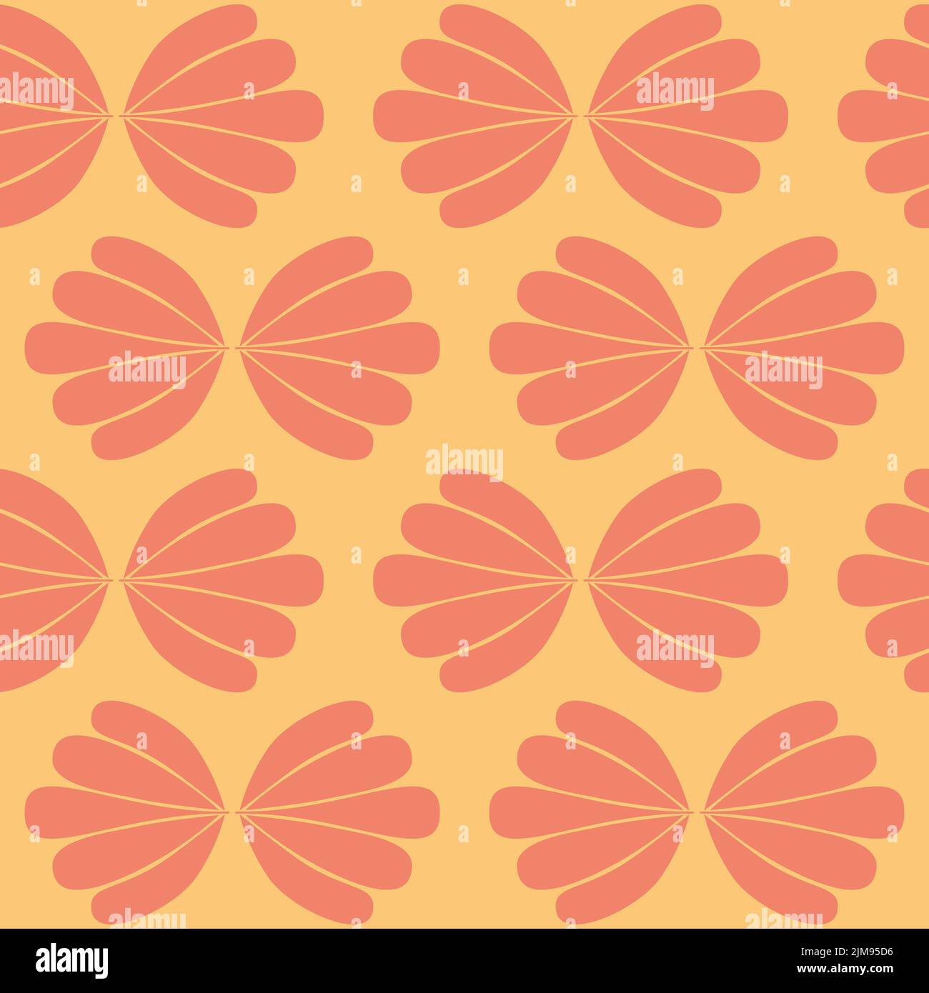 Yellow orange clam shell on dark background seamless pattern Stock ...