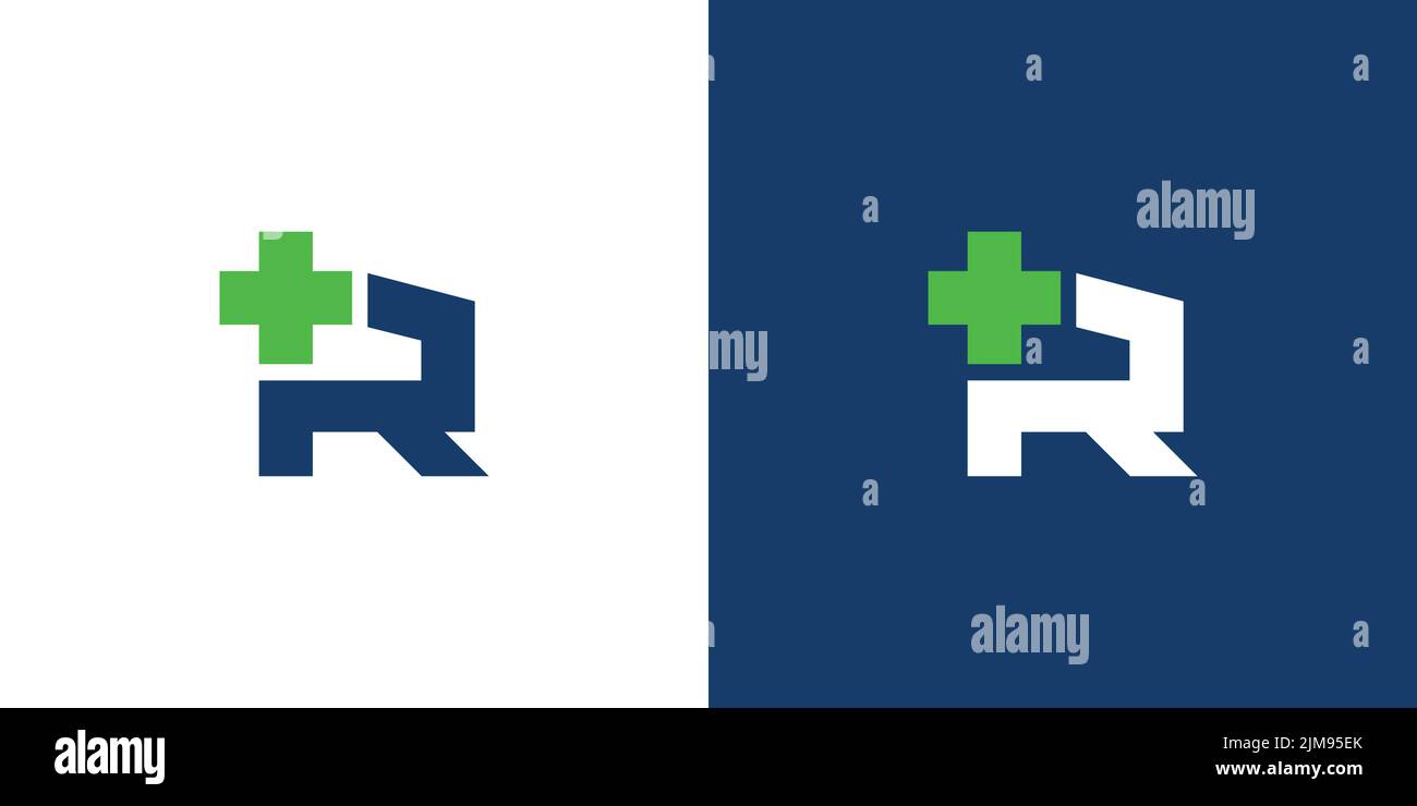 The initial letter R plus logo design is modern and bold Stock Vector ...