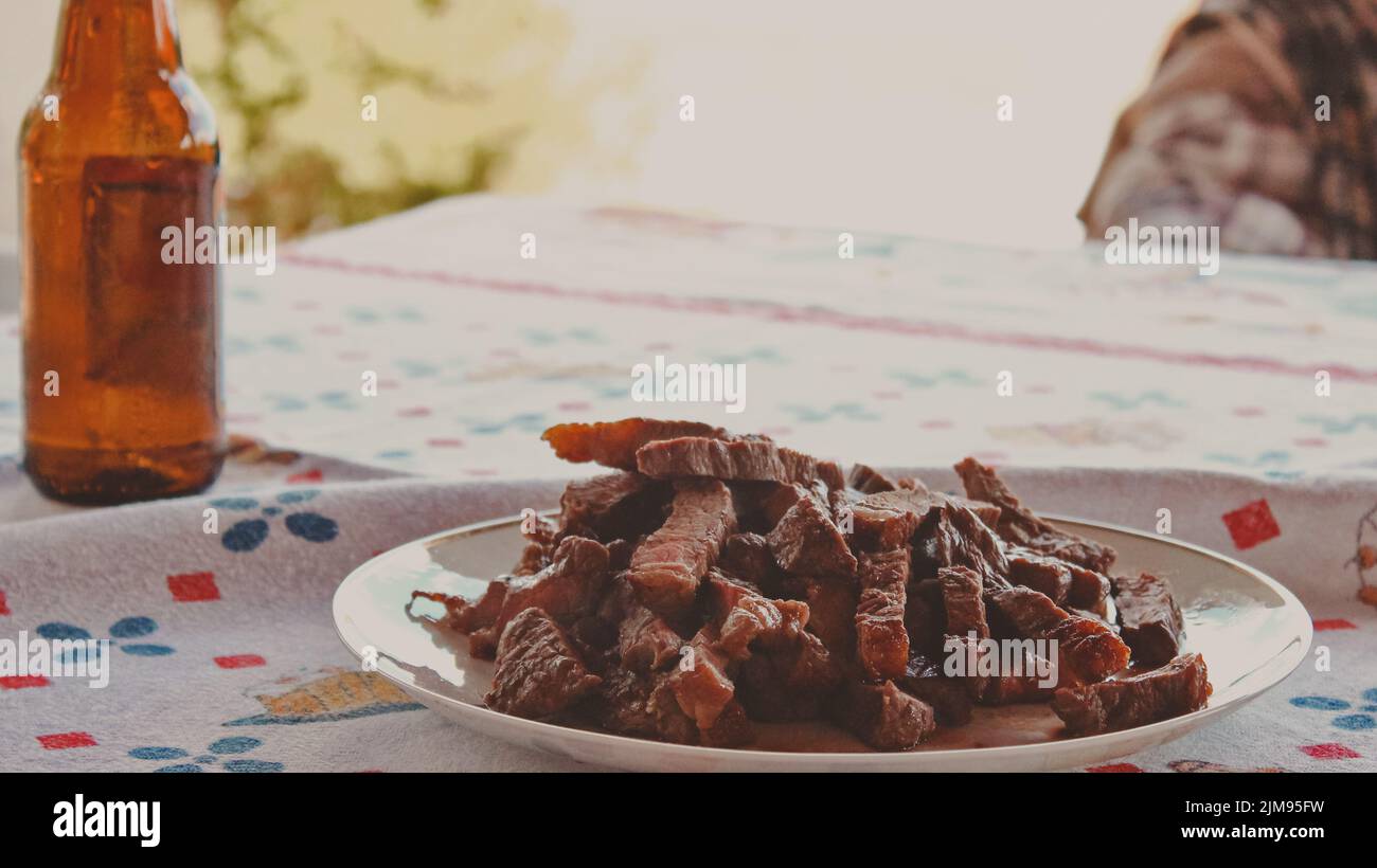Meat on plate hi-res stock photography and images - Alamy