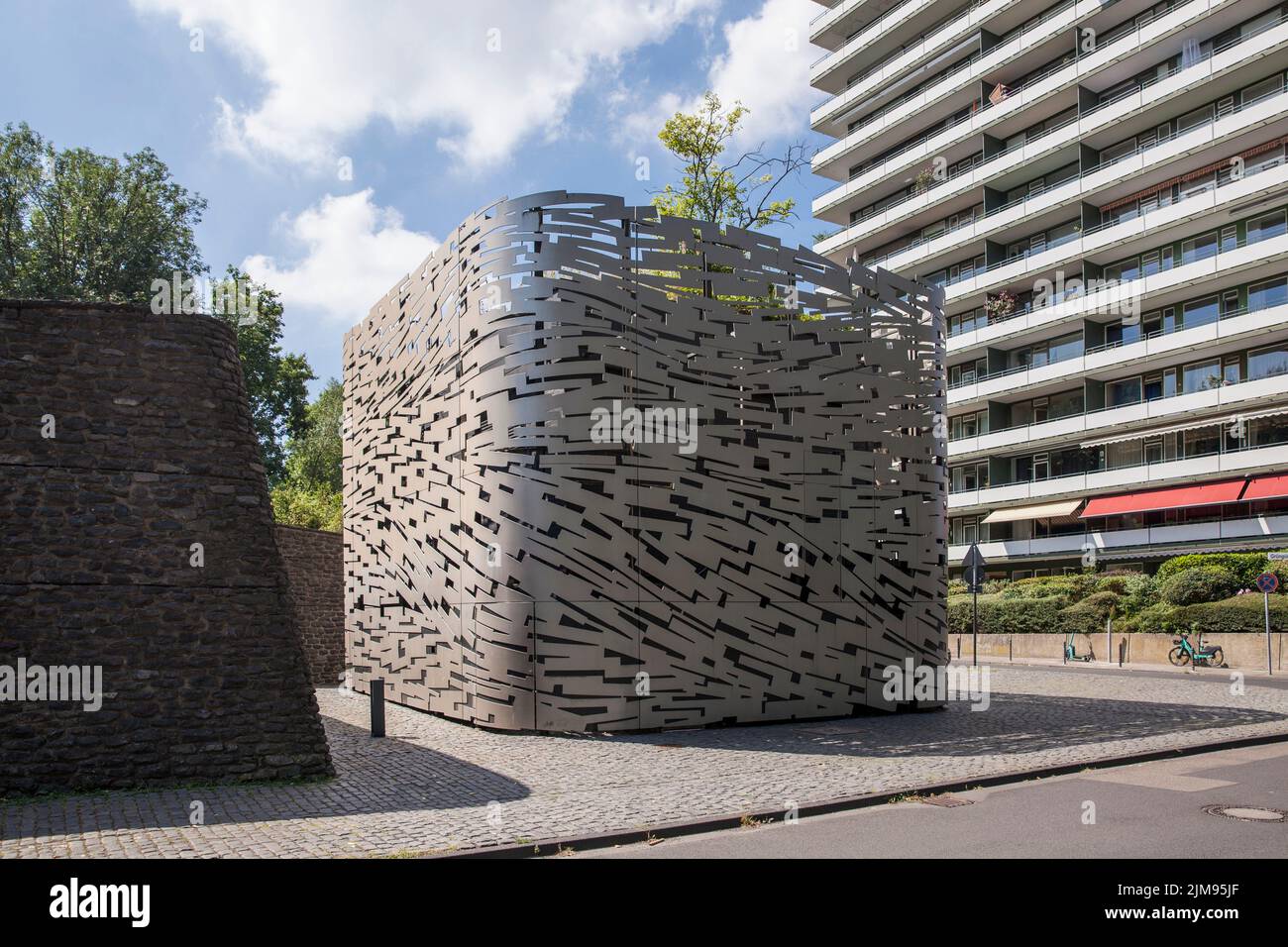 flood pumping station on the river Rhine in the district Rodenkirchen ...