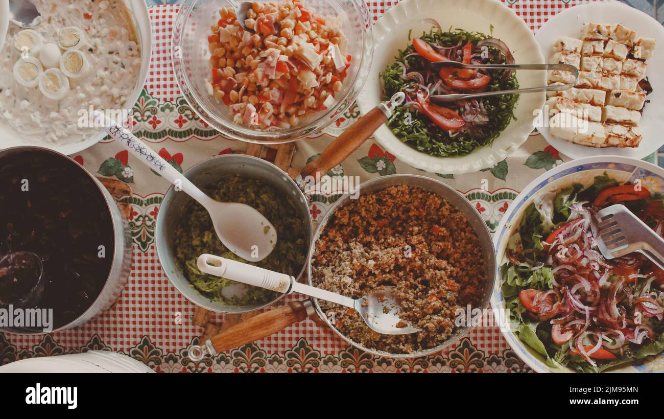 Flat lay lunch hi-res stock photography and images - Alamy