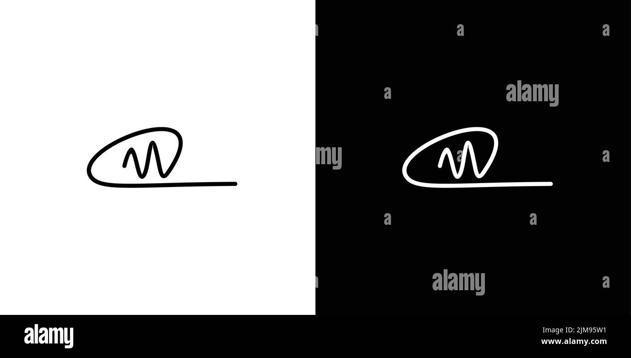 Luxury and elegant letter W initials handwritten logo design Stock ...