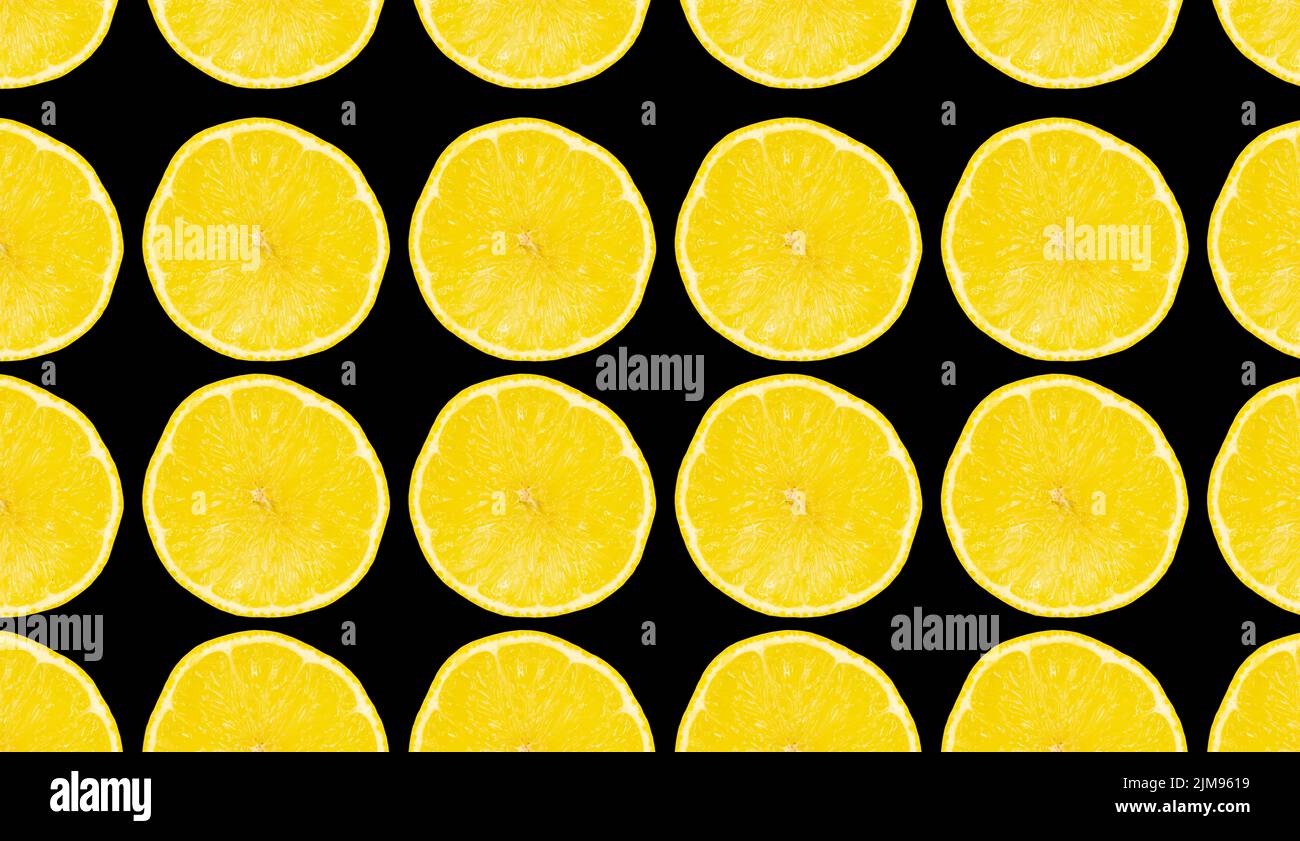Juicy lemon slices. Lemon slices isolated on black background ...