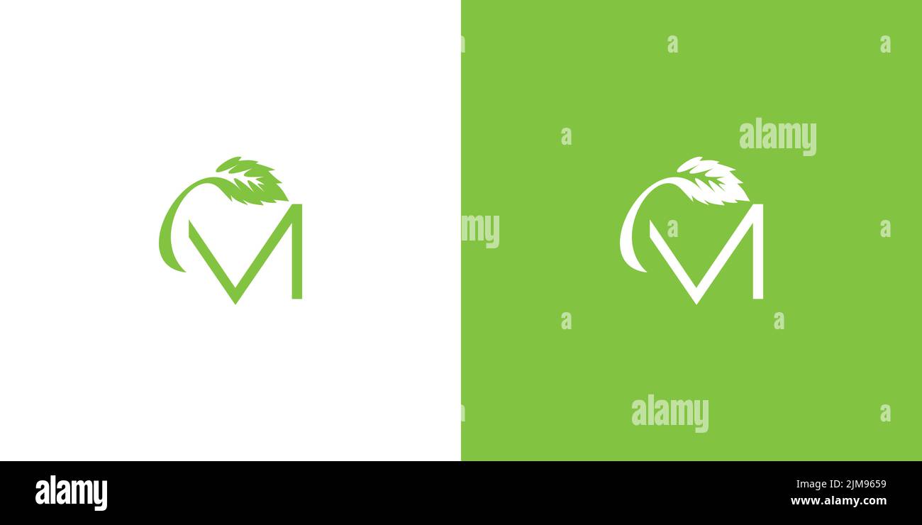 Modern and natural letter M initials logo design Stock Vector Image ...