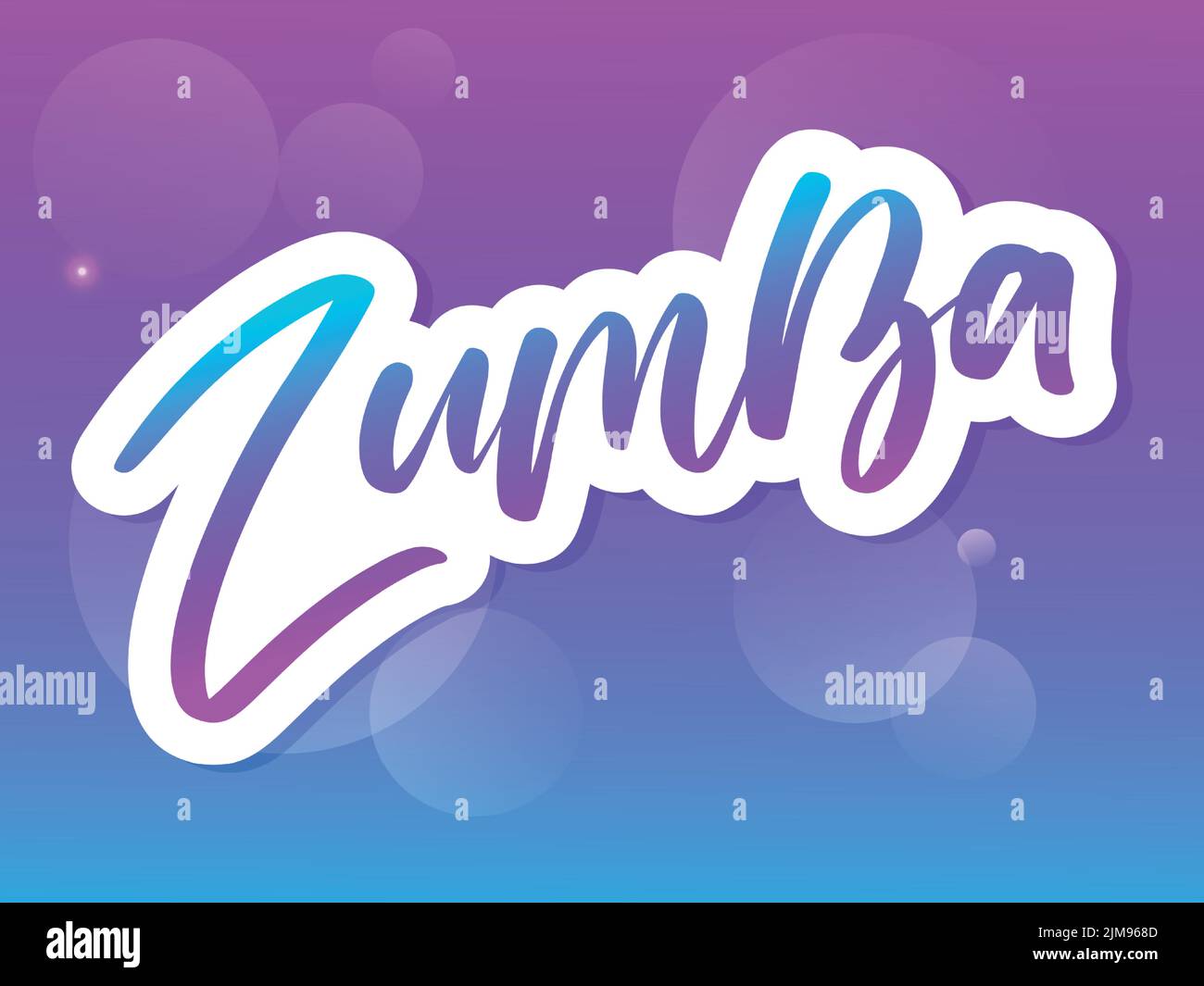 Zumba dance studio text. Calligraphy word banner design. Aerobic ...