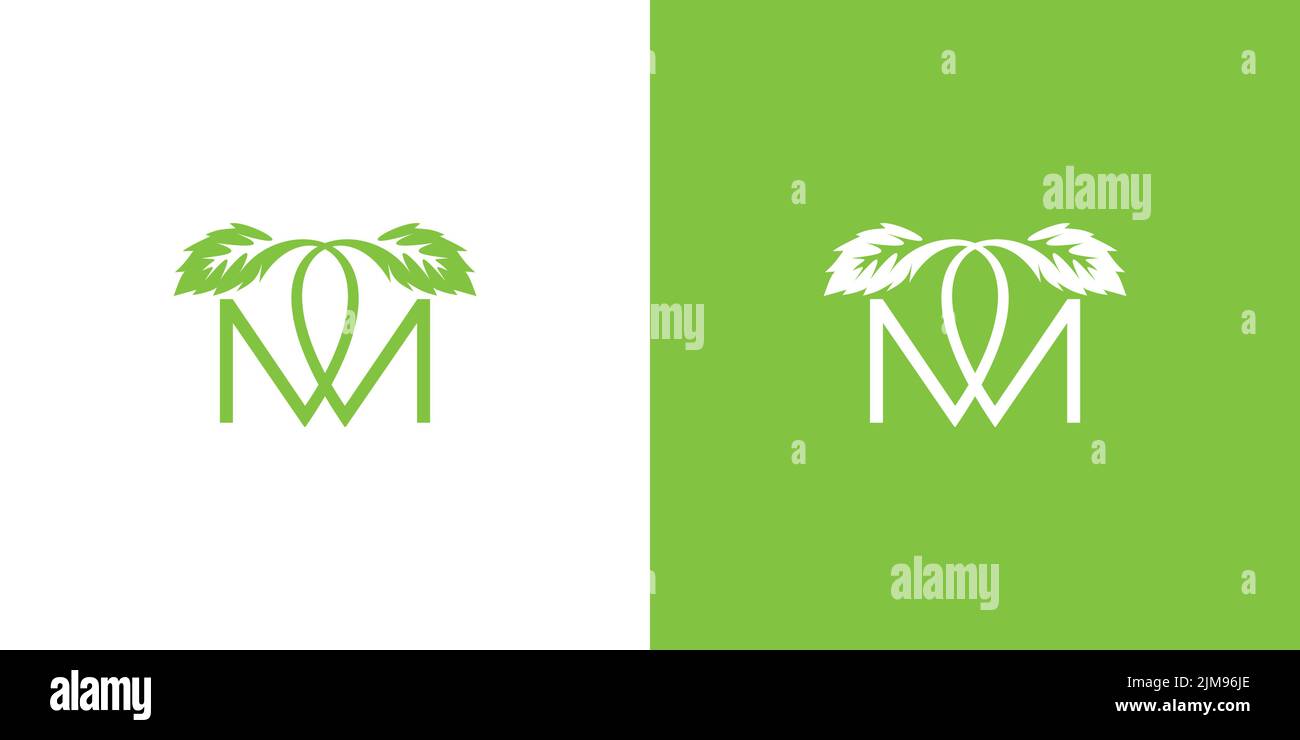 Modern and natural letter M initials logo design 4 Stock Vector Image ...