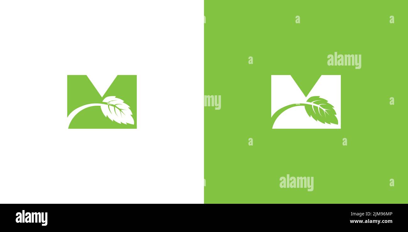 Modern and natural letter M initials logo design 2 Stock Vector Image ...