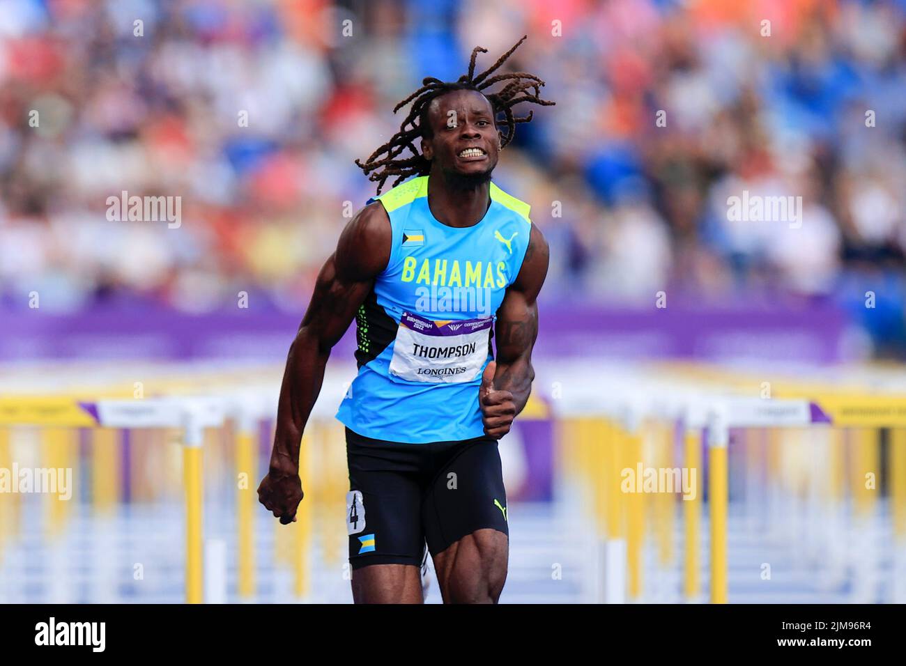Kendrick Thompson of The Bahamas finishing the Decathlon 100m Stock ...