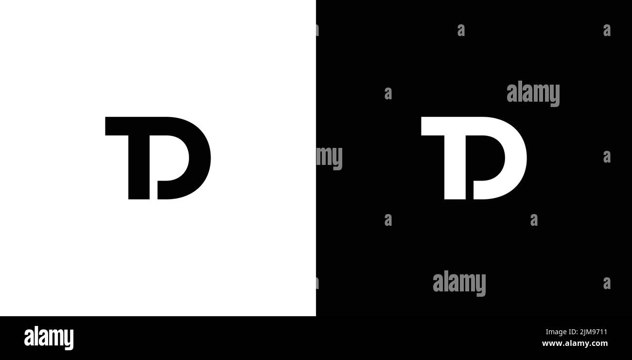 Modern and simple TD letter initials logo design Stock Vector Image ...