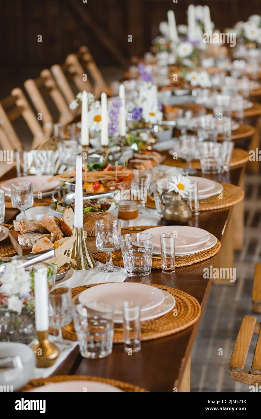 A beautifully set table for celebrating a party. Tableware sets for ...