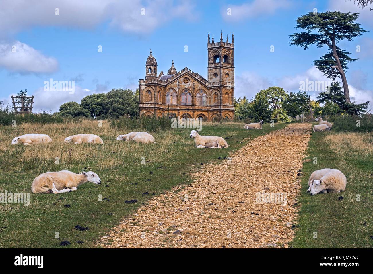 The Gothic Temple On The Hill Stowe Gardens Buckin Stock Photo - Alamy