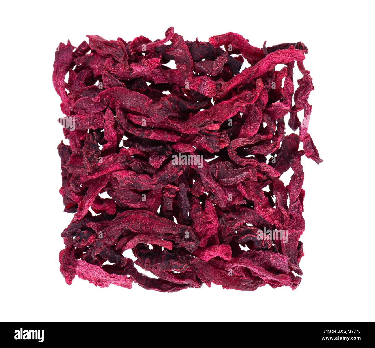 Dry beetroot isolated on the white background. Chopped dried beet. Top ...