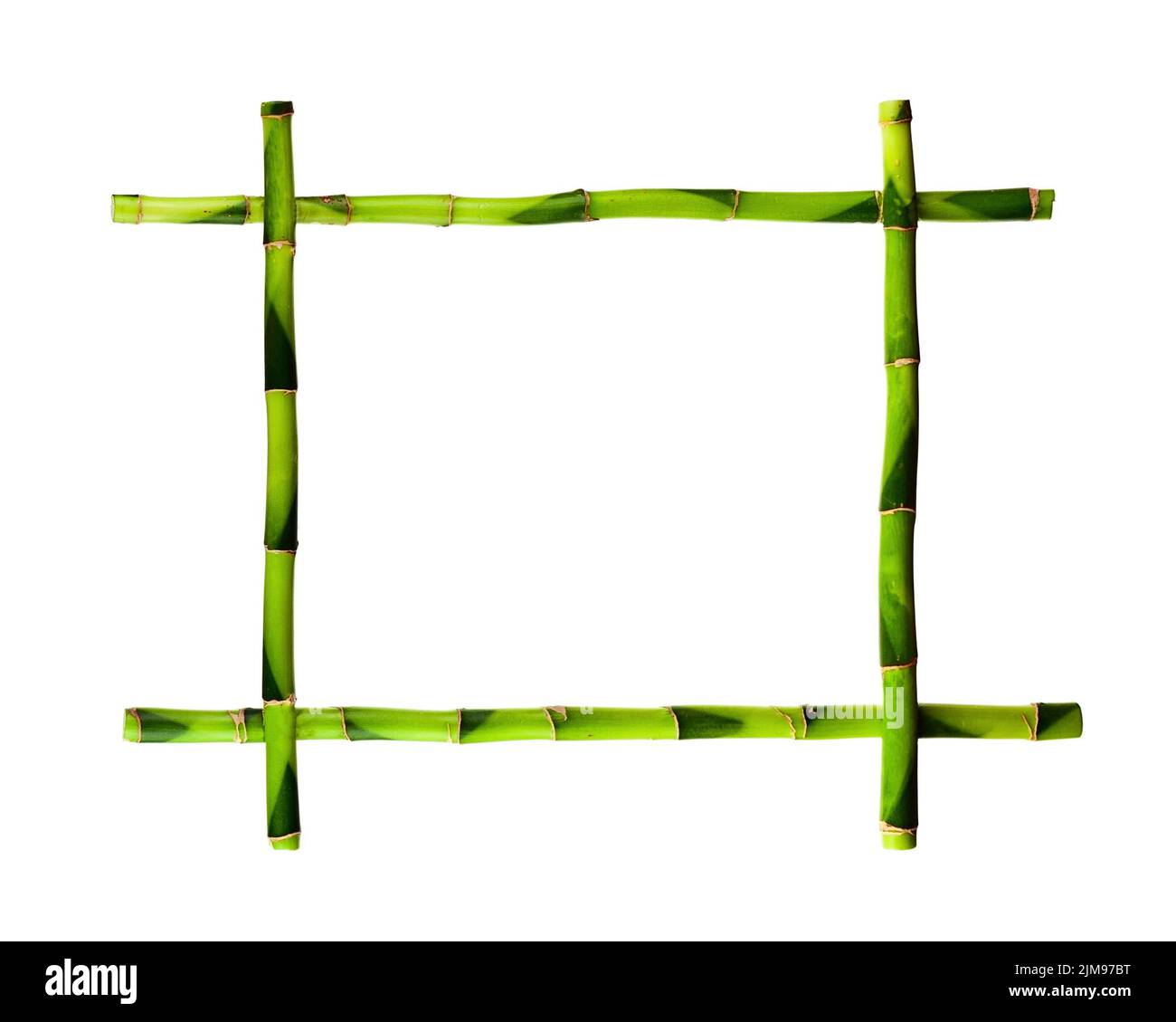 Green bamboo frame isolated on white background Stock Photo - Alamy