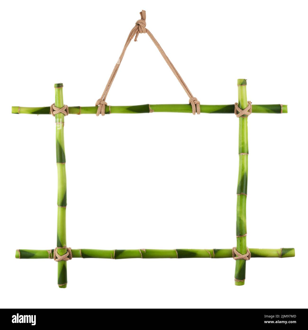 Green bamboo frame isolated on white background Stock Photo - Alamy