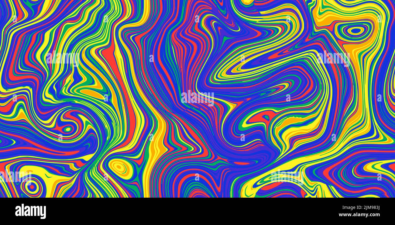 Bright psychedelic seamless marble pattern with hallucination swirls ...