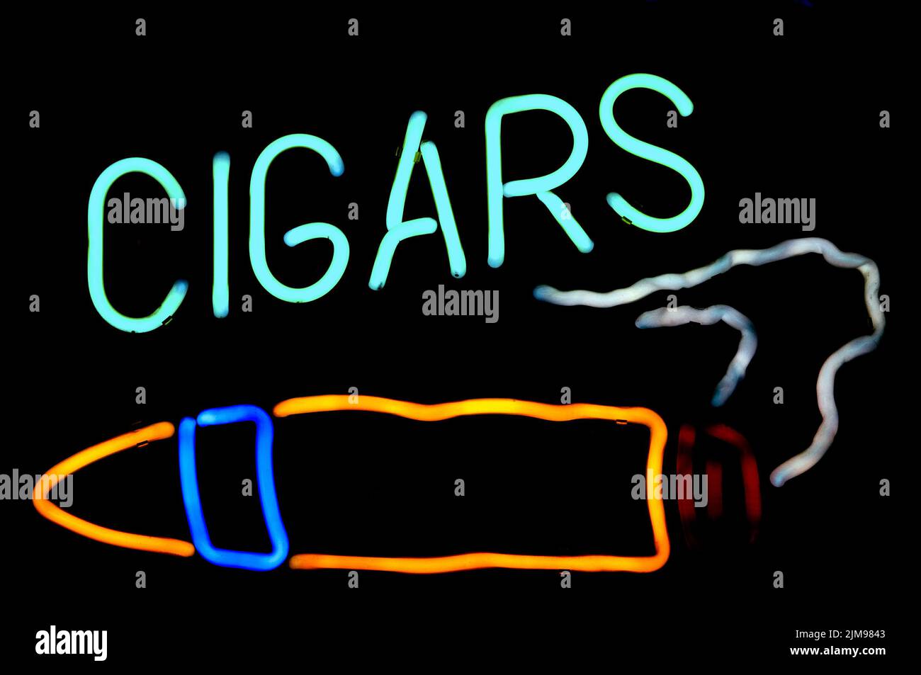 Cigars Neon Sign Stock Photo - Alamy