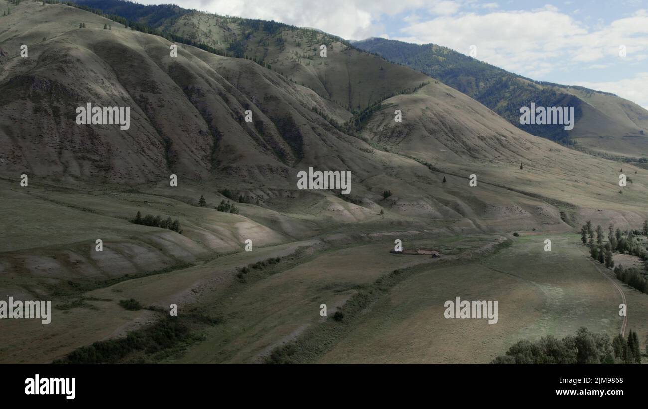 Aerial view from on mountains of Ak-Kem in Altai, Siberia, Russia ...