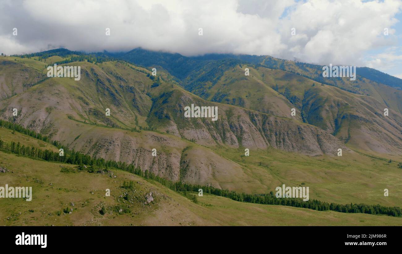 Aerial view from on mountains of Ak-Kem in Altai, Siberia, Russia ...