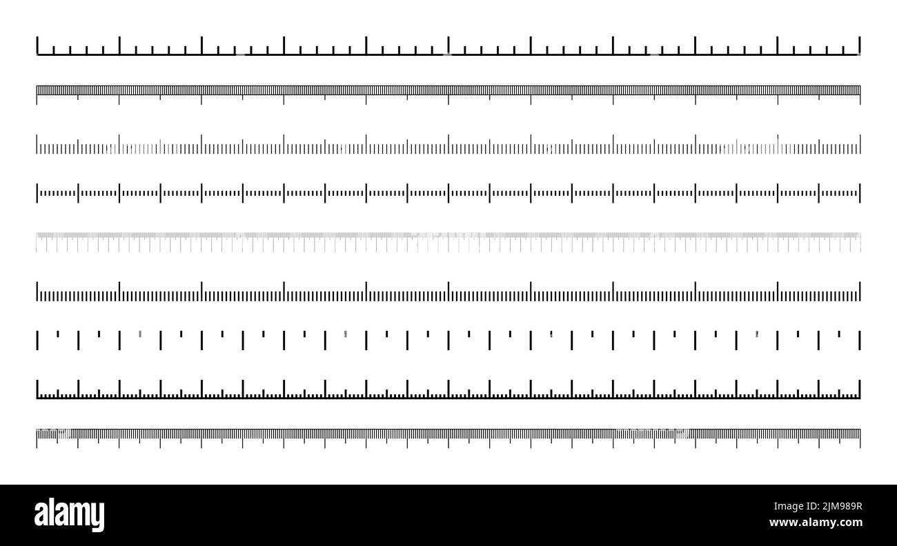 Various measurement scales with divisions. Realistic scale for ...