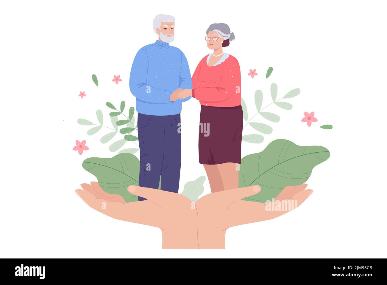 Joyful family senior man woman Stock Vector Images - Alamy