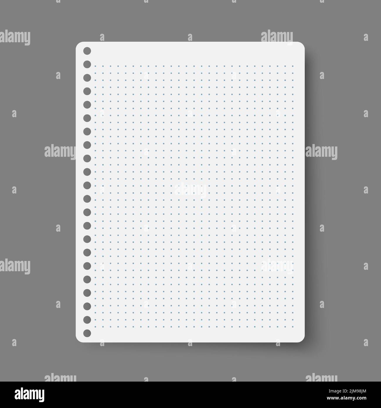 Notebook line squared dot. Diary template. Notepad empty page set ...