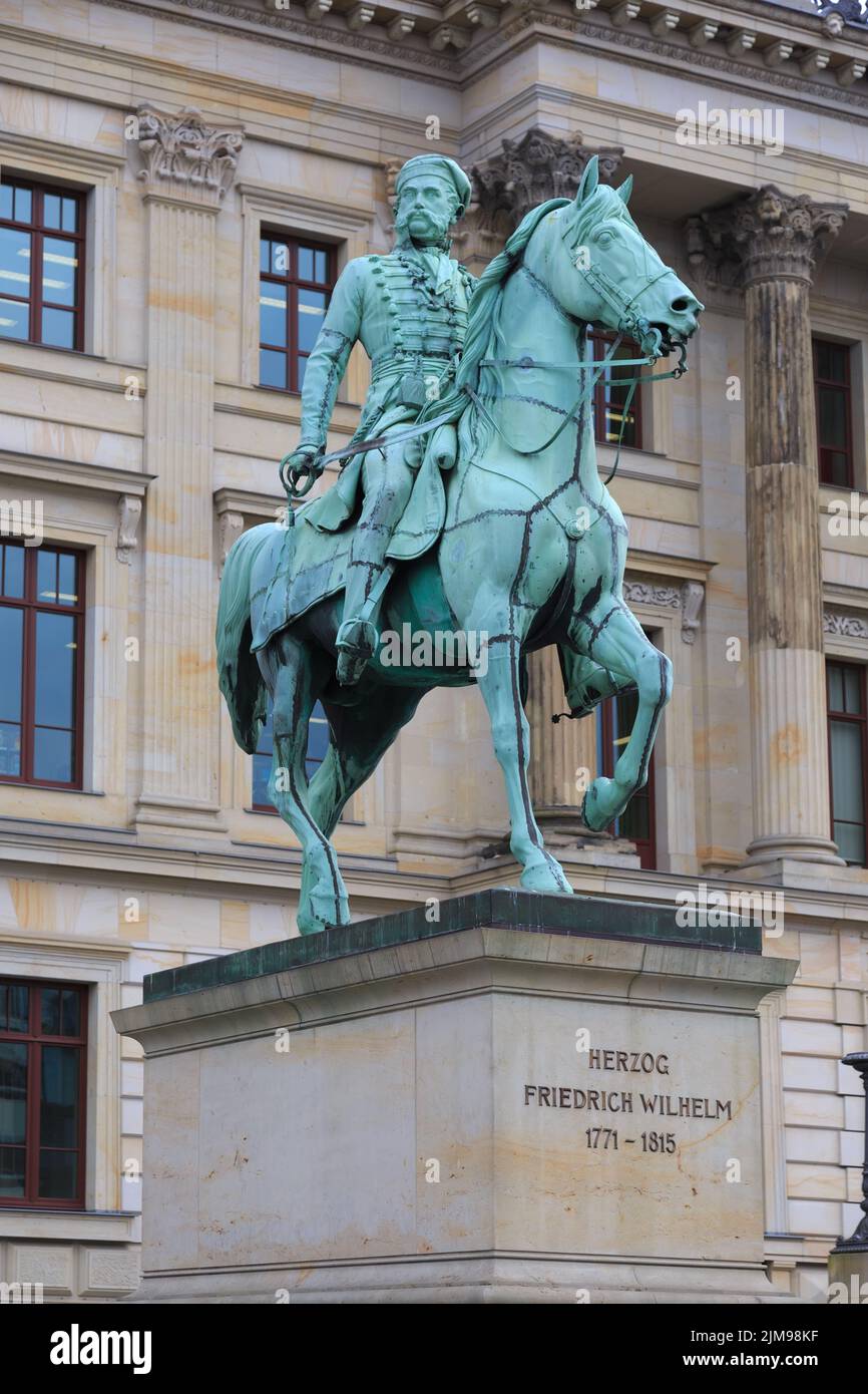 Friedrich Wilhelm riding horse statue in the Braunschweig Stock Photo ...
