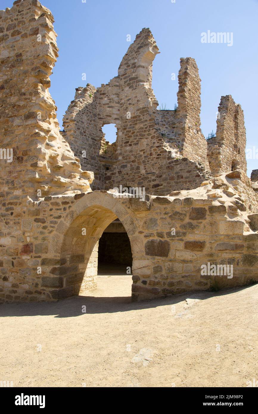 Ruins of mediavel castle in french Brittany - Chateau de Guildo Stock ...