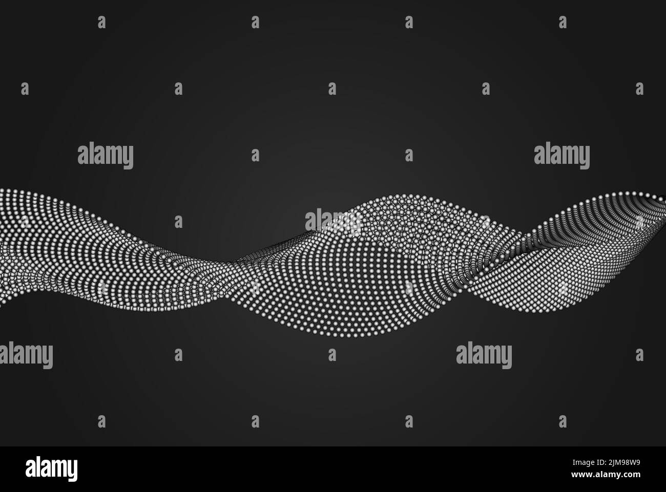 Wavy Array With Round Particles Abstract Background Of Smooth Wave