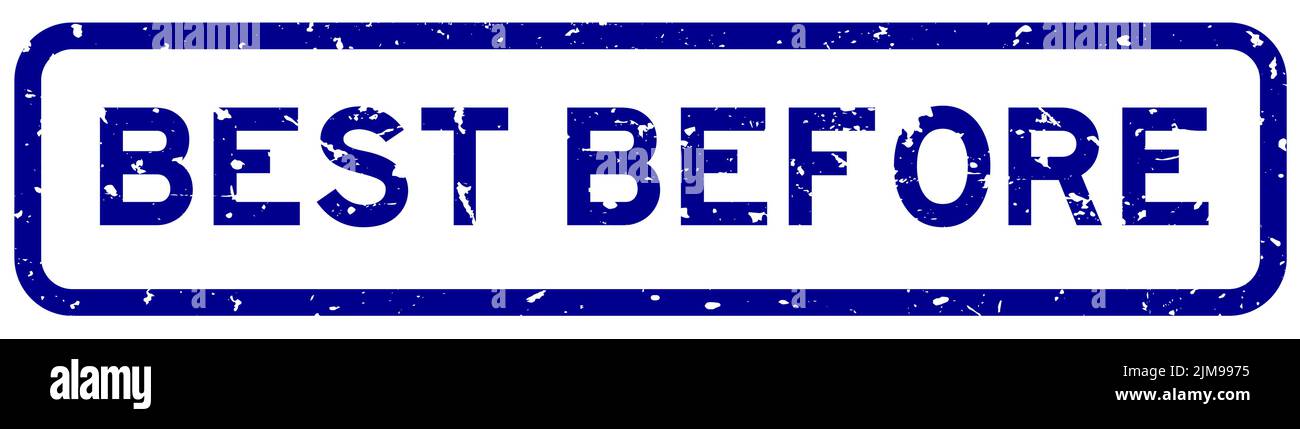 Grunge blue best before word square rubber seal stamp on white ...