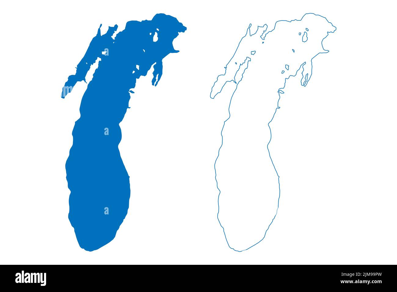 Lake Michigan (United States, North America, us, Great Lakes) map ...