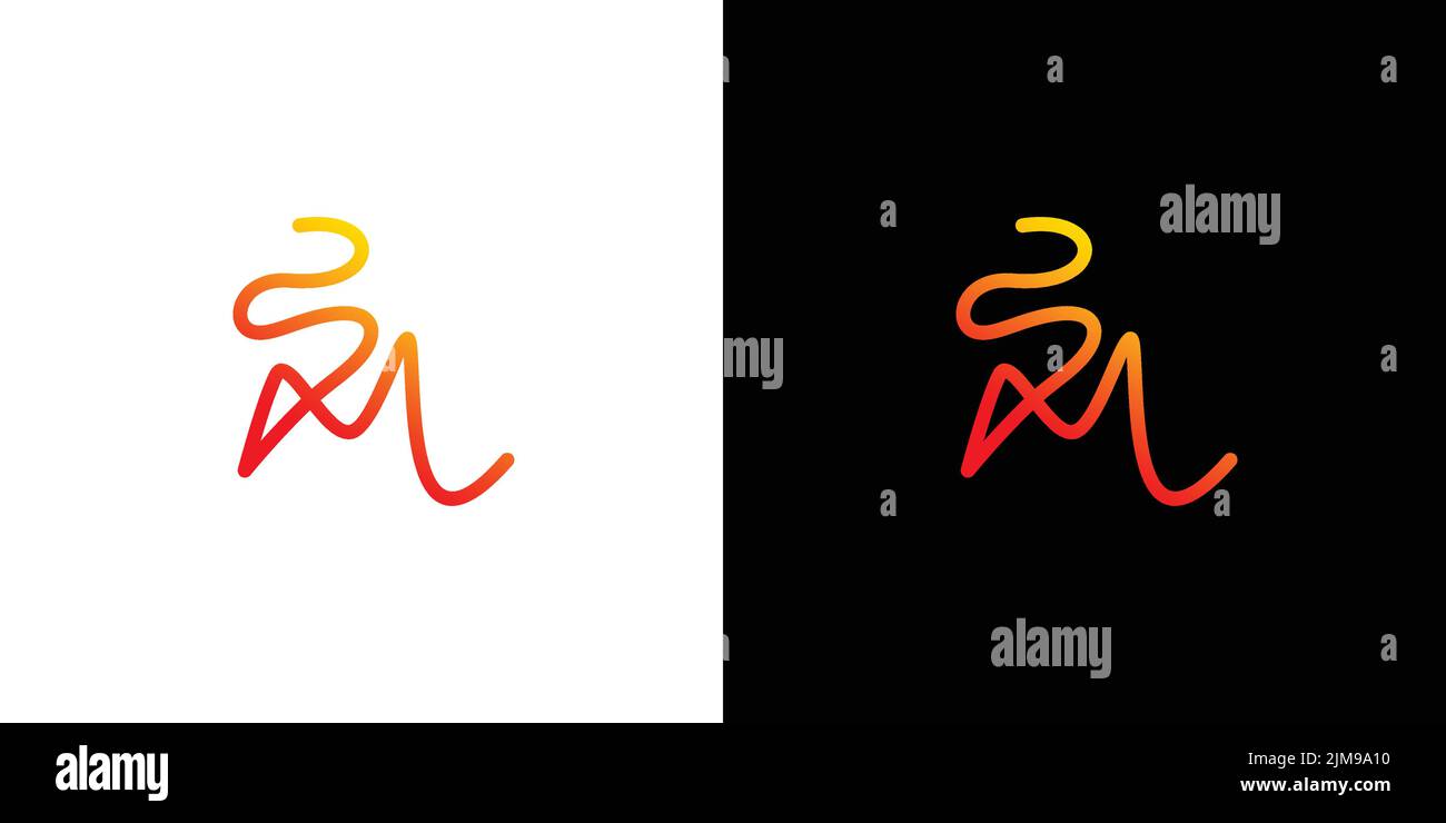 Modern and professional SM initials handwritten logo design Stock ...