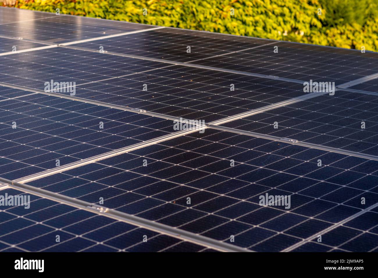 Photovoltaic solar panels on a solar farm as renewable power energy ...