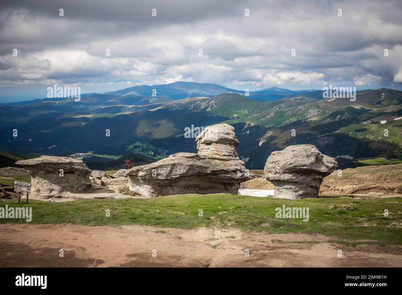Rocks erosion in Bucegi Natural Park plateau Stock Photo - Alamy