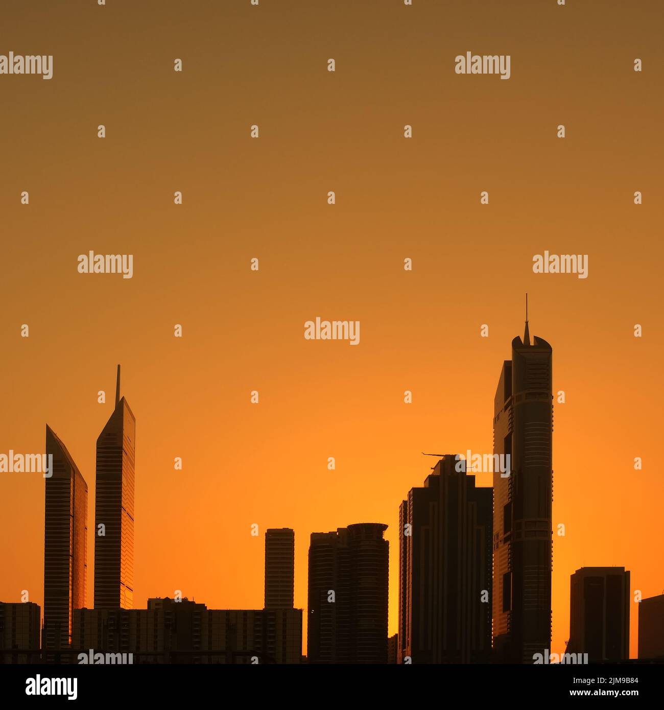 Dubai city sunset silhouette hi-res stock photography and images - Alamy