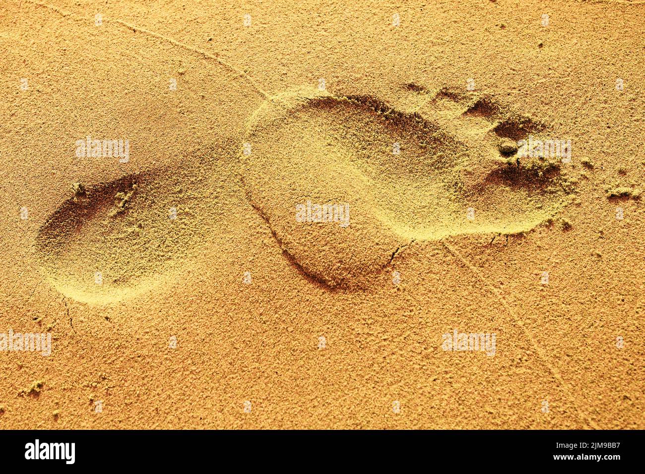Foot print on sand Stock Photo - Alamy