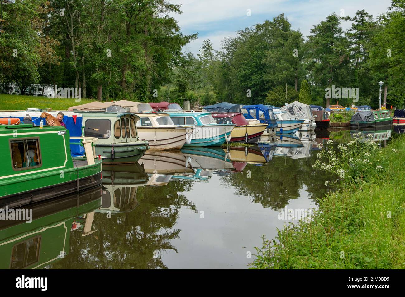 Narrow Boats at Goytre Wharf, Monmouthshire, Wales Stock Photo - Alamy