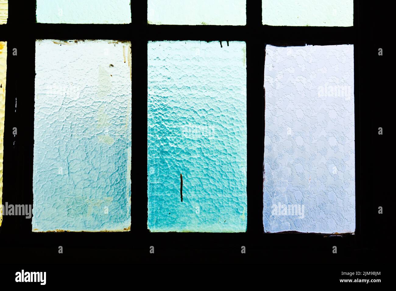Stained glass window of colored glass Stock Photo - Alamy