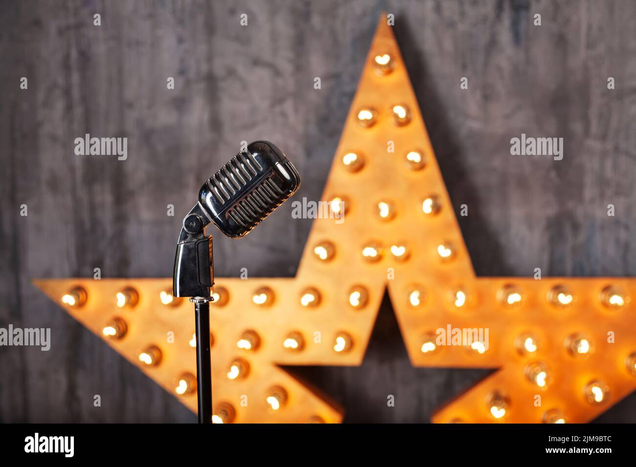 Vintage microphone in studio Stock Photo - Alamy