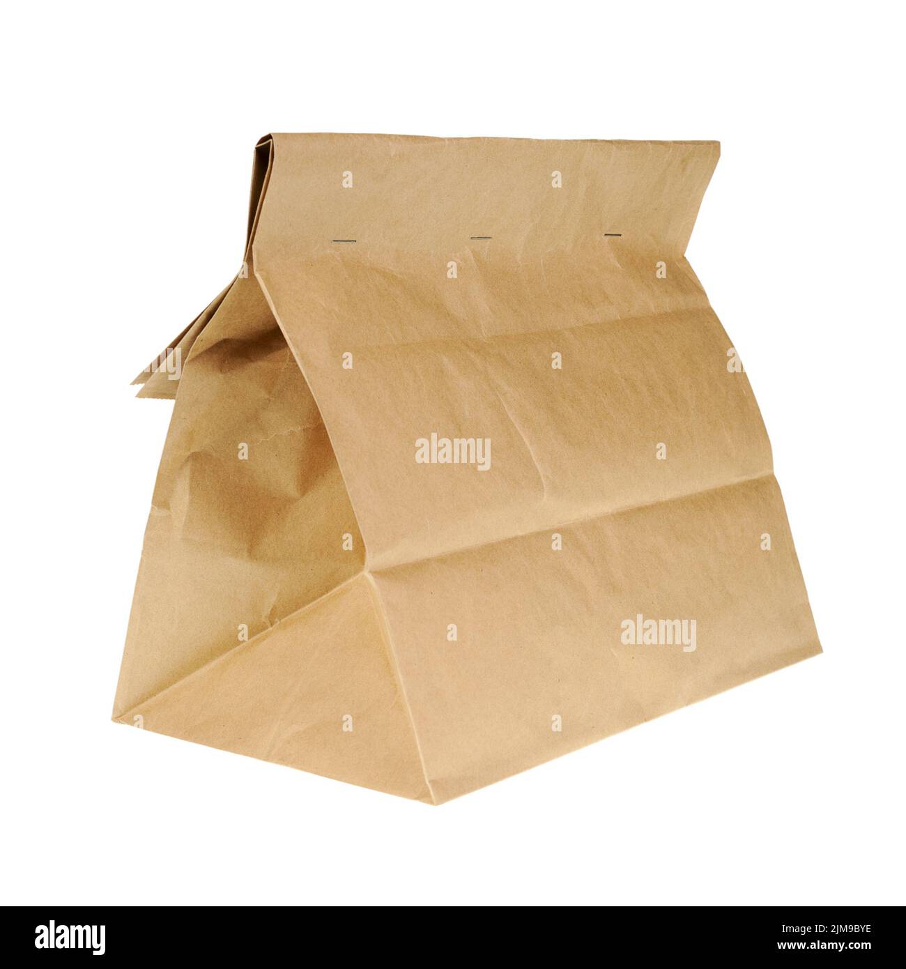 Lunch brown recycle paper bag isolated on white background Stock Photo ...