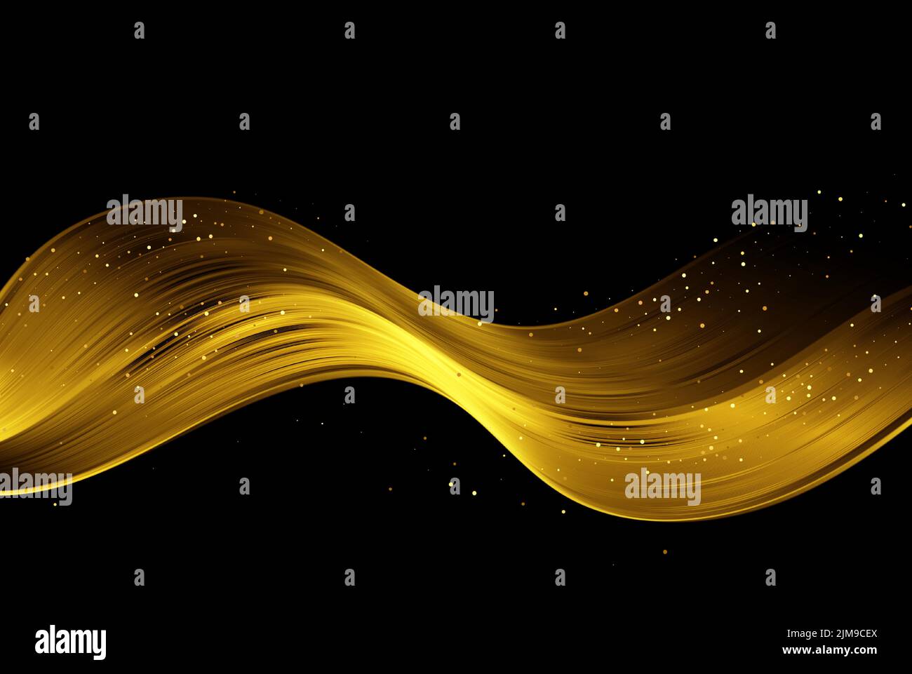 Abstract vector shiny golden transparent wave design element with ...