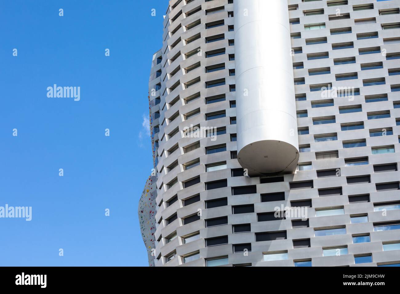 CopenHill building closeup details in Copenhagen, Denmark. The building ...