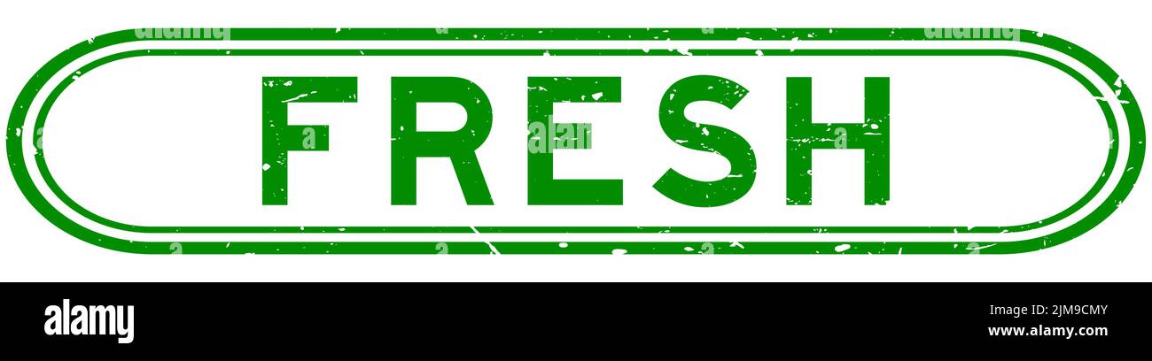 Grunge green fresh word rubber seal stamp on white background Stock ...