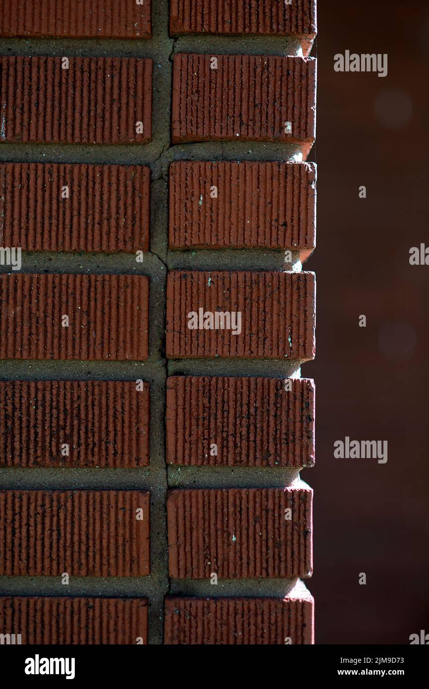 Morning light on red brick column Stock Photo - Alamy