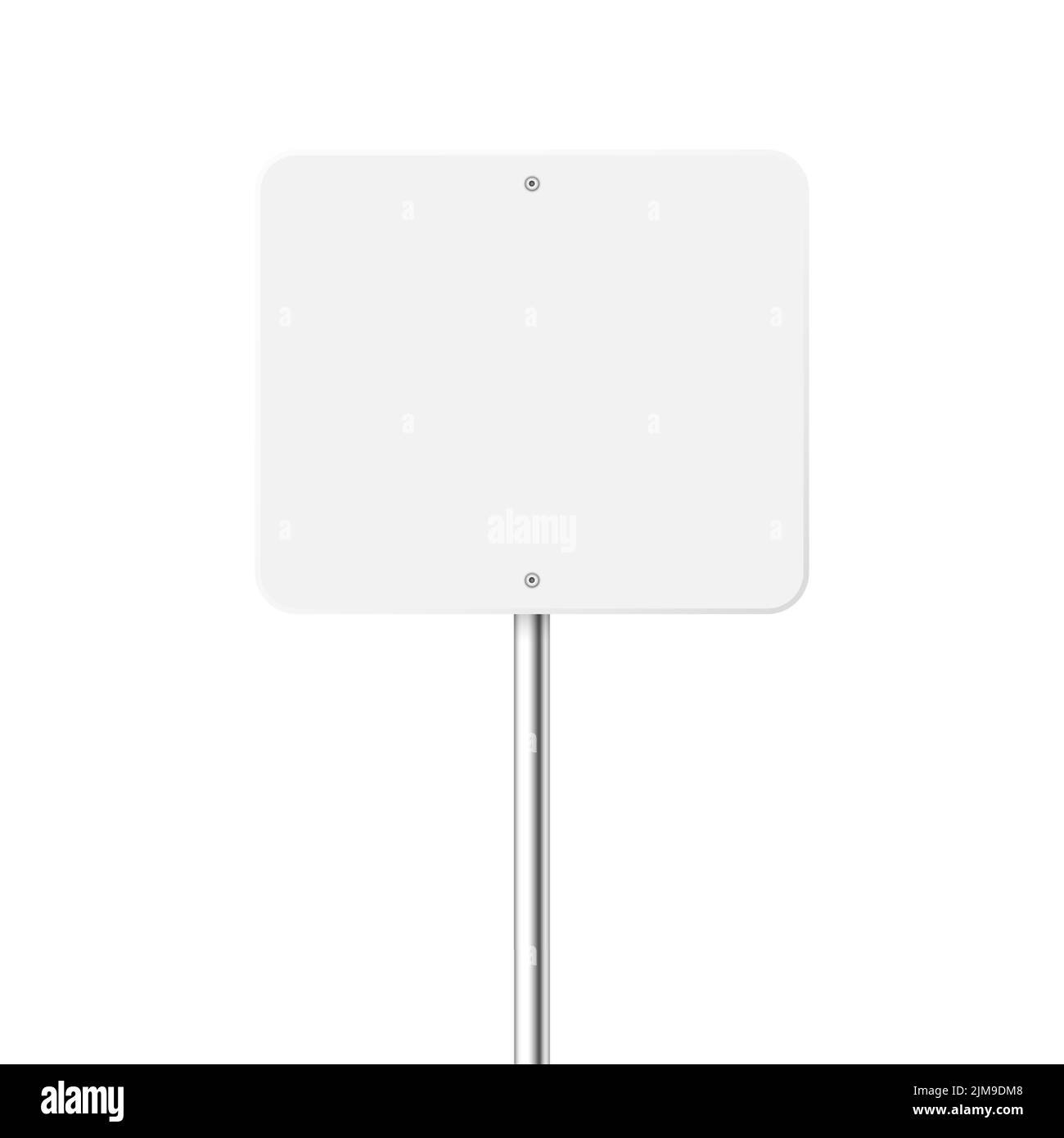 Road, traffic sign. Highway signboard on a chrome metal pole. Blank ...